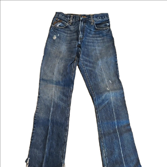 Ariat | Jeans | Ariat Distressed Blue Denim Jeans Boot Cut 3 36 | Poshmark